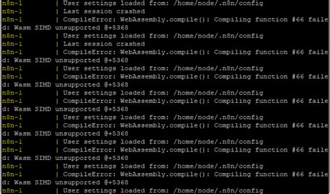 Error Simd Unsupported On Docker N8n Container Questions N8n