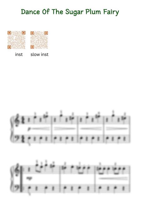 악보 Tchaikovsky 차이코프스키 사탕 요정의 춤 호두까기 인형 中 쉬운악보mrqr By 에이쌤