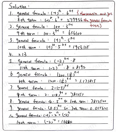 Solved Geometric Sequence Crossword Puzzle Across 3 1 5 25