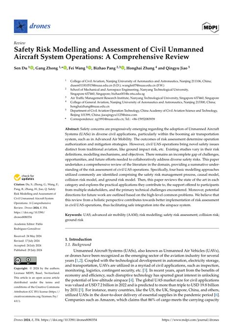 Pdf Safety Risk Modelling And Assessment Of Civil Unmanned Aircraft System Operations A