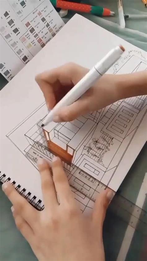 Credit Tiktok Hapipeyt Architecture Drawing Architektur Skizzenbuch Architekturzeichnung