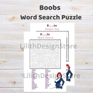 Boobs Word Search Puzzle Nsfw Word Search Nasty Word Search Adult Puzzles Dirty Word Game