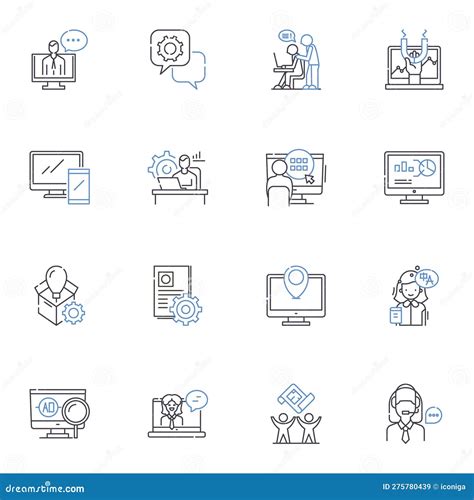 Performance And Output Line Icons Collection Efficiency Productivity Performance Output