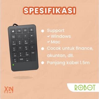 Jual Keyboard Mini Numerik Numpad USB Eksternal Robot RK01 Untuk Laptop PC Dan Komputer