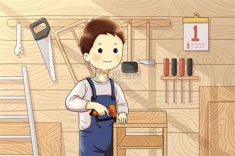 工作的木工插画图片下载 正版图片401704637 摄图网