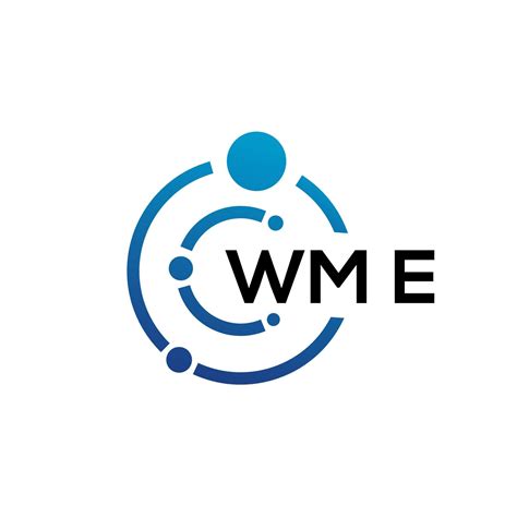 Wme Letter Technology Logo Design On White Background Wme Creative