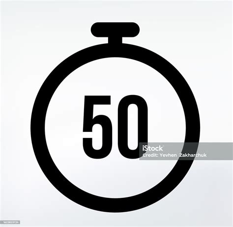 50 Seconds Countdown Timer Icon Set Time Interval Icons Stopwatch And Time Measurement Stock