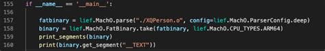 cannot get text segment from a macho object file · issue 696 · lief