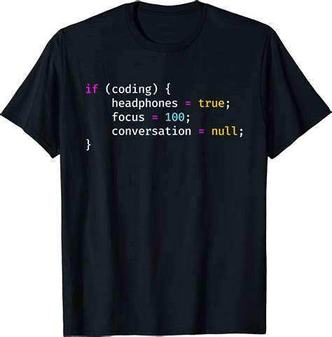 Funny Joke Programming If Coding Headphones Focus T Shirt