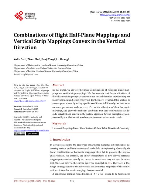 Pdf Combinations Of Right Half Plane Mappings And Vertical Strip