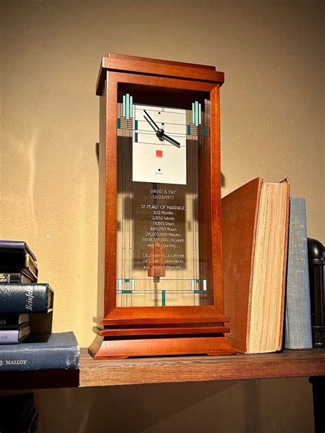 Bulova Frank Lloyd Wright Willits Mantel Clock Unforgettable Engraved Ts