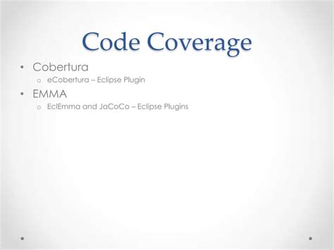 Java Code Quality Tools Ppt