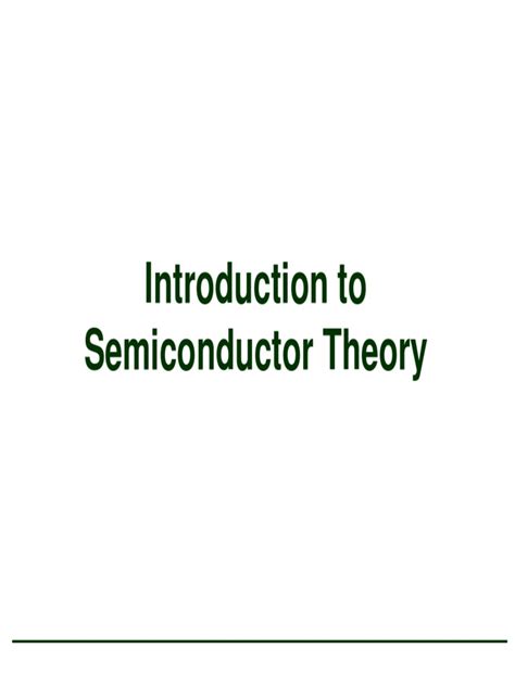 Pdf Lecture 1 Semiconductor Theory Dokumentips