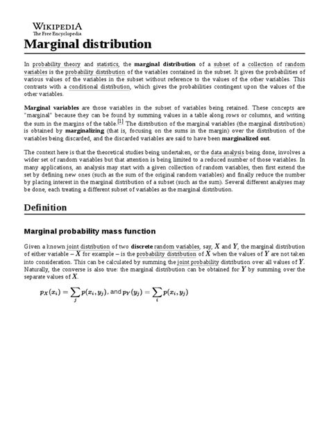 Marginal Distribution Pdf Conceptual Model Probability Theory