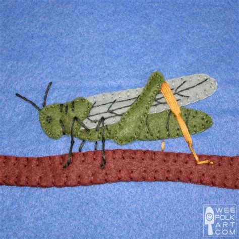 Grasshopper Applique Block Wee Folk Art