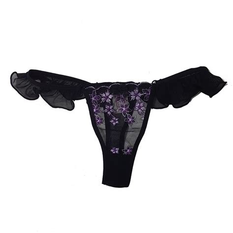 Calcinha Fio Dental Rendada Com Tule E Sainha Tamanho M R00096 1