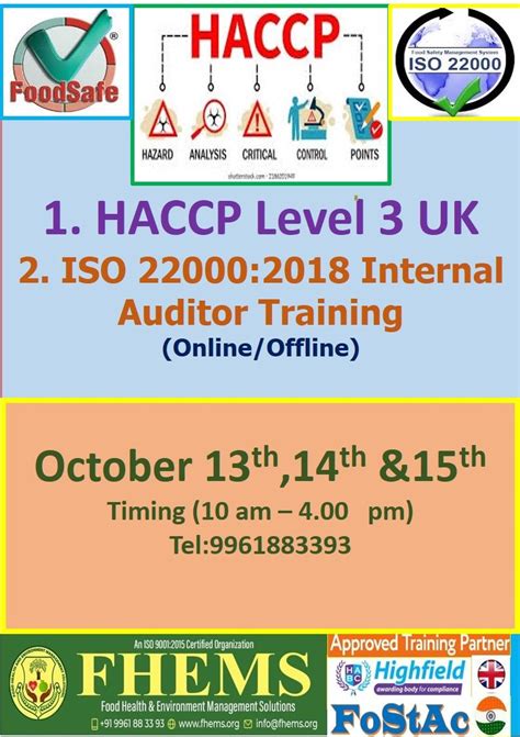 Haccp 3 Training Highfield Uk James Mathai Mbaiadtaciehtech Iosh