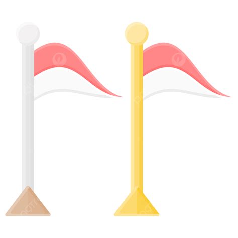 Indonesian Flag With Silver And Gold Polish Indonesia Flag Vector
