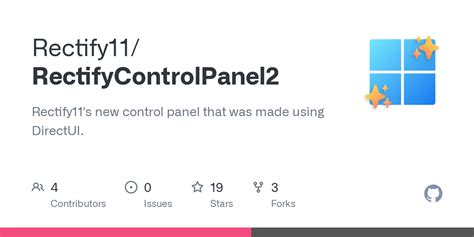 Github Rectify11rectifycontrolpanel2 Rectify11s New Control Panel