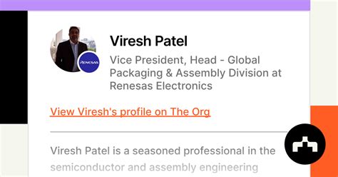 Viresh Patel Vice President Head Global Packaging And Assembly