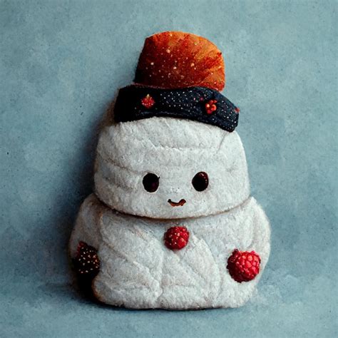 Premium Ai Image Snowman Plush Toy With Christmas Hat And Red Gloves