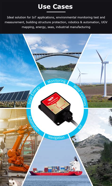 Hwt905 Rs232 High Precision Inclinometer 36v Acceleration And Tilt Angle Measurement 1 Meter Cable