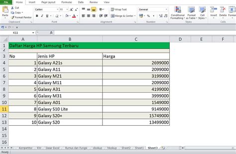 Cara Mudah Membuat Tabel Di Microsoft Excel