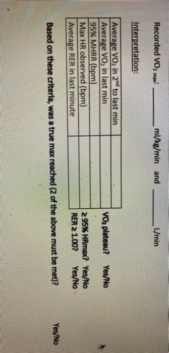 solved homework 4 submax and maximal aerobic capacity 1