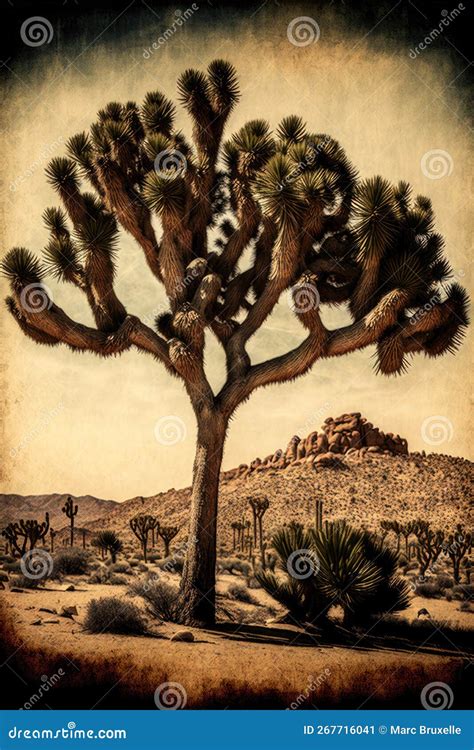 Illustration Of A Joshua Tree Stock Illustration Illustration Of Scenery Poster 267716041