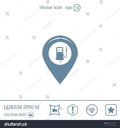 Map Pointer With Gas Station Icon Vector Royalty Free Stock Vector