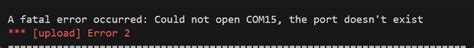 platformio failed to open the serial port com15 platformio ide