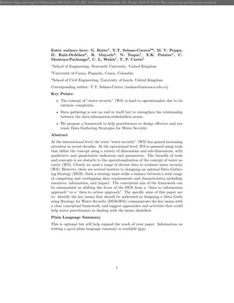 Pdf Data Gathering Strategies For Water Security A Proposed Framework Approach