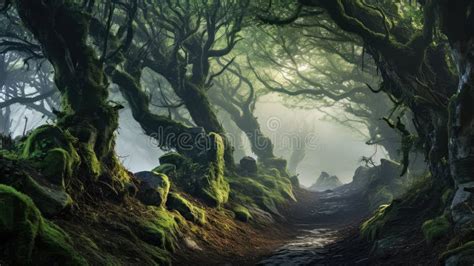 Path Tree Forest Stock Illustration Illustration Of Mysterious 371789605