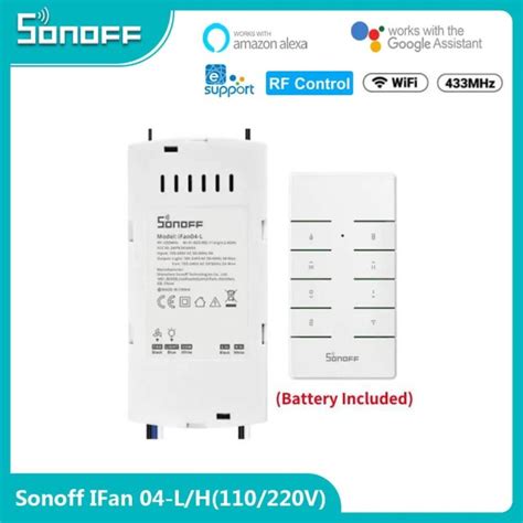 Sonoff Ifan04 Smart Wifi Ceiling Fan And Light Controller Rf 433mhz Remote Control Smart Home
