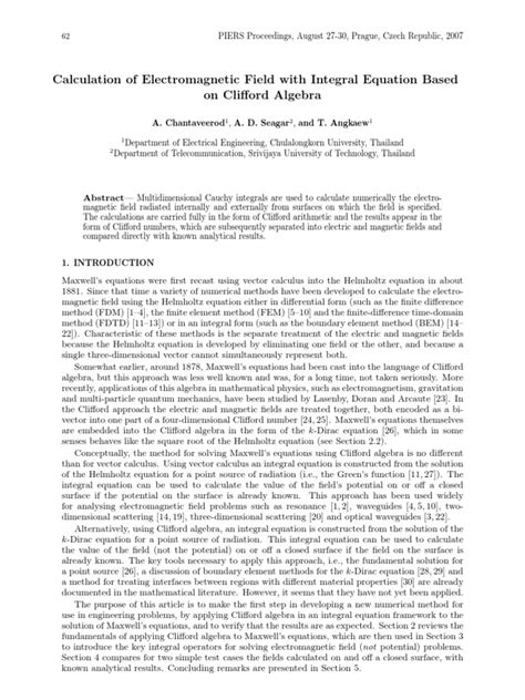 Calculation Of Electromagnetic Field With Integral Equation Based On