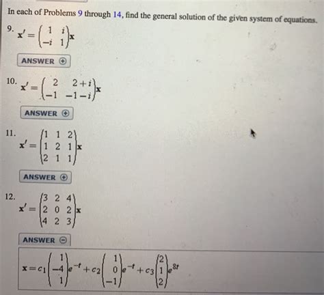solved in each of problems 9 through 14 find the general