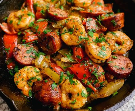 Easy Cajun Shrimp And Sausage Skillet