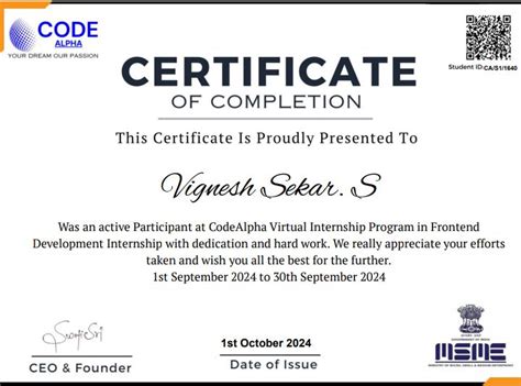 vignesh sekar on linkedin i m thrilled to share the completion of my