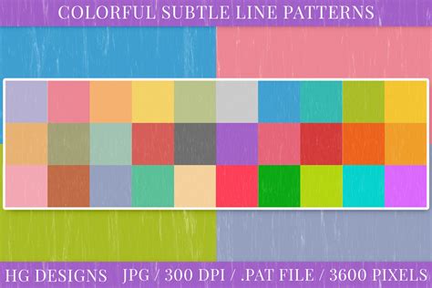Colorful Subtle Lines Seamless Patterns By Heather Green Designs Thehungryjpeg