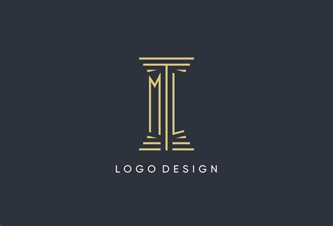 Ml Initial Monogram With Pillar Shape Logo Design 26157135 Vector Art At Vecteezy