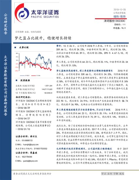 梦之蓝占比提升，稳健增长持续