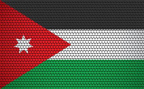 원으로 만든 요르단의 추상 플래그 색상 점으로 디자인 된 요르단 국기는 현대적이고 미래지향적 인 추상적 인 모습을 제공합니다 0명에 대한 스톡 벡터 아트 및 기타 이미지