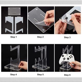 Universal Dual Controller Holder Transparent Acrylic Game Controller Display Stand Detachable