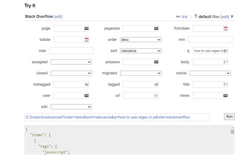 Json How To Get A List Of Questions From Stackoverflow Api Based On