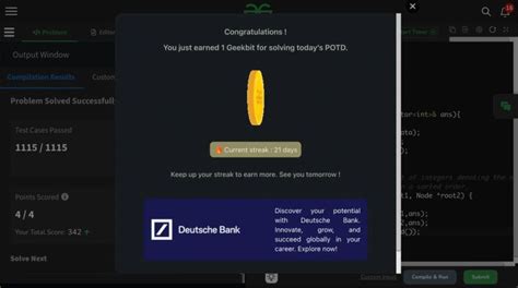 Aviral Shukla On Linkedin Geekstreak2024 Deutschebank Placement Problemsolving Learninpublic