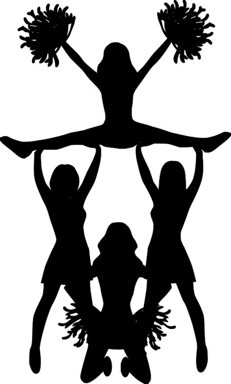 Cheerleaders Free Vector Silhouettes On