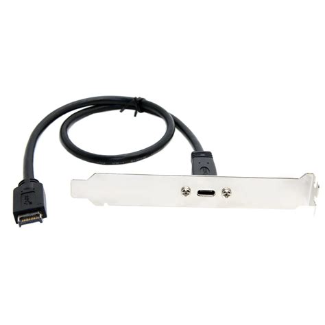 40cm USB 3 1 Front Panel Header To USB C Type C Female Extension Cable With Panel Mount Screw In