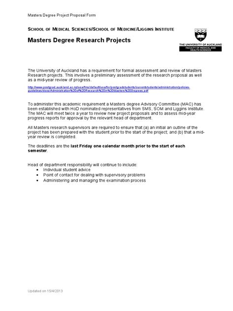 Masters Research Proposal Guidelines Pdf Masters Degree Master