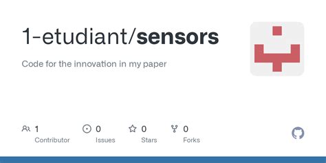 Github 1 Etudiant Sensors Code For The Innovation In My Paper