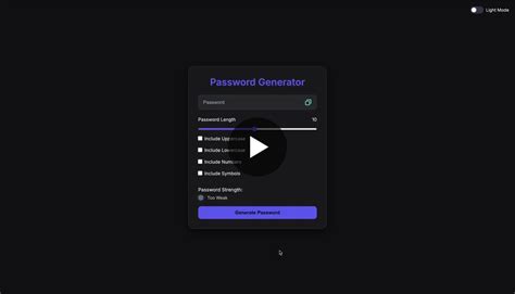 🚀 Just Built A Password Generator With Lightdark Mode And Subtle